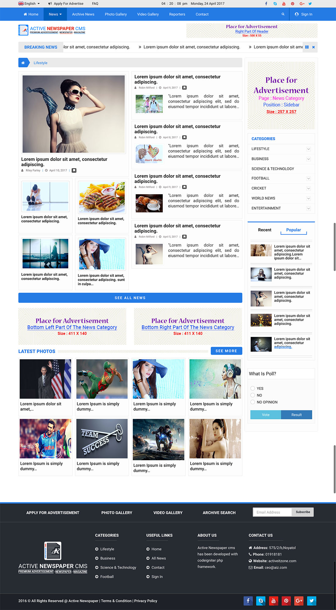 Active Newspaper CMS by ActiveITzone | CodeCanyon